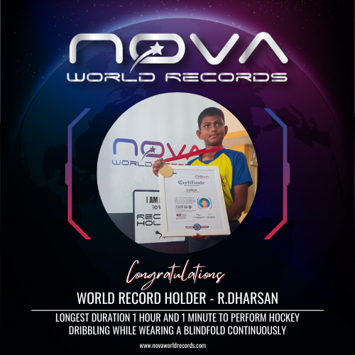 Nova World Record: R. Dharsan Sets New Milestone in Blindfold Hockey ...