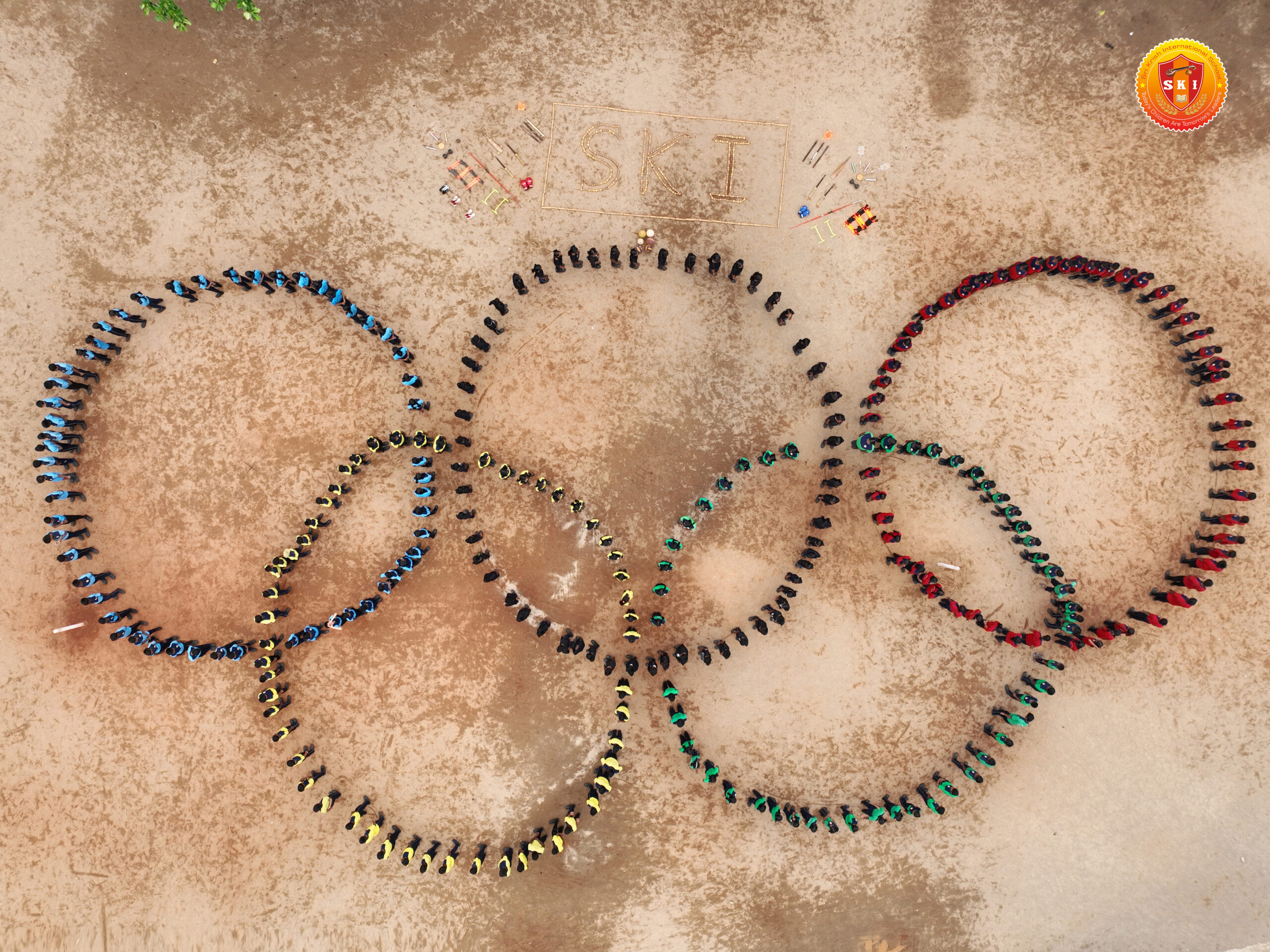 Sri Krish International School’s Historic Human Olympic Rings Formation ...